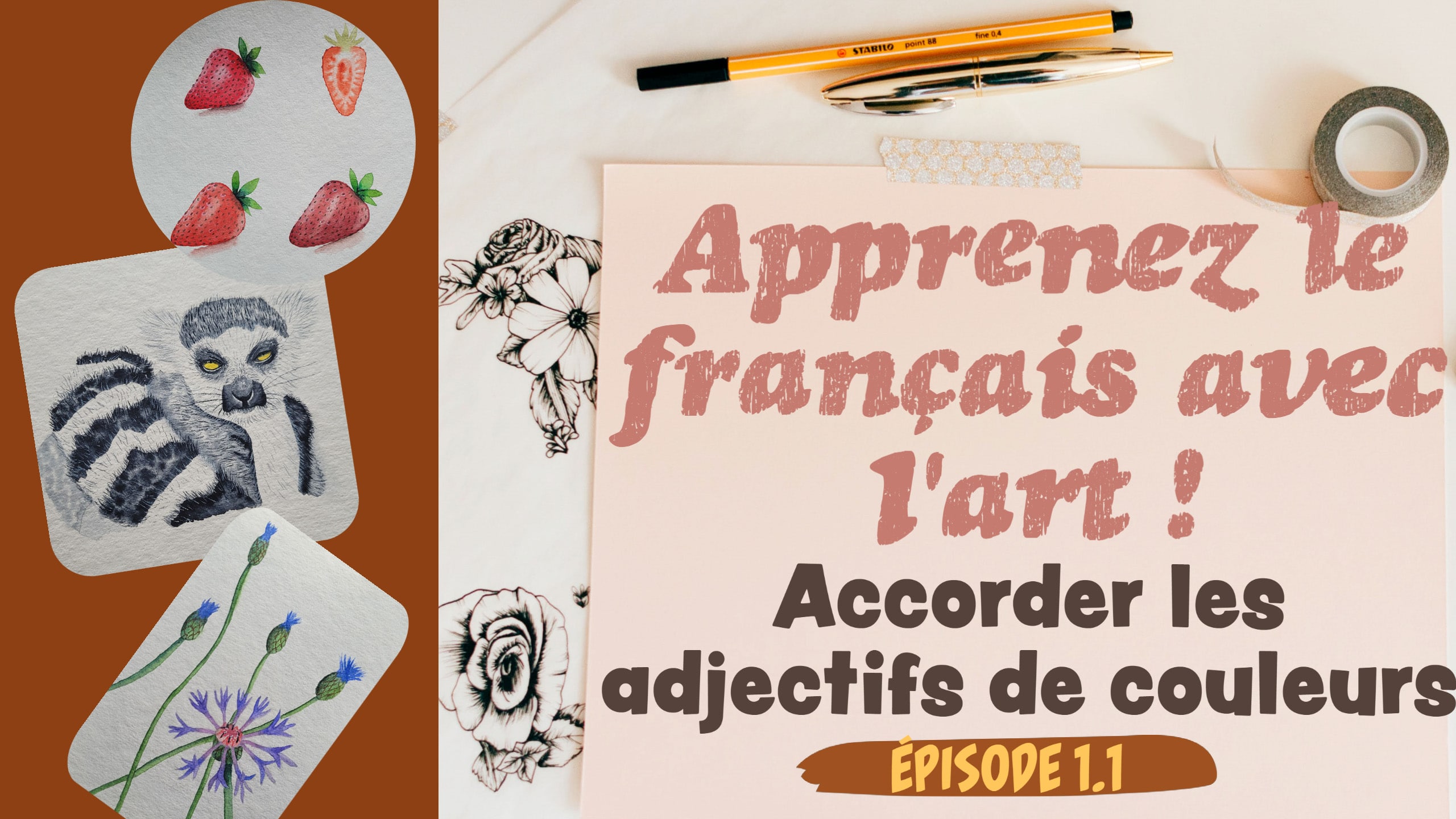 L'accord des adjectifs de couleurs Part. 1 - LinkArtStories